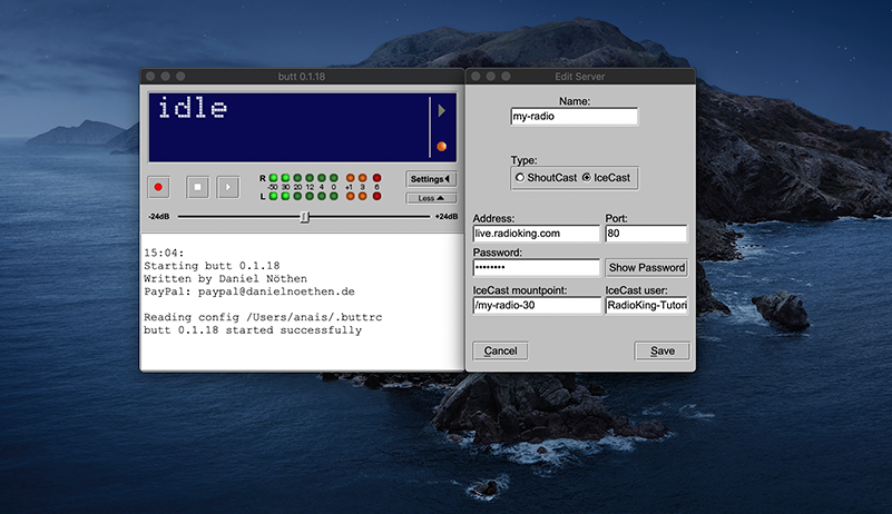 Broadcast with BUTT – RadioKing Help Center